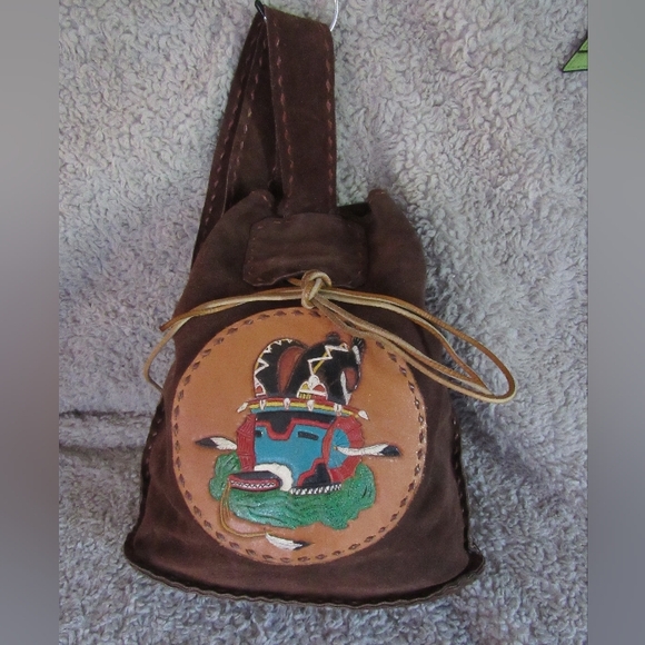 Bags | Vintage Tooled Painted Kachina Purse Handmade Native American ...